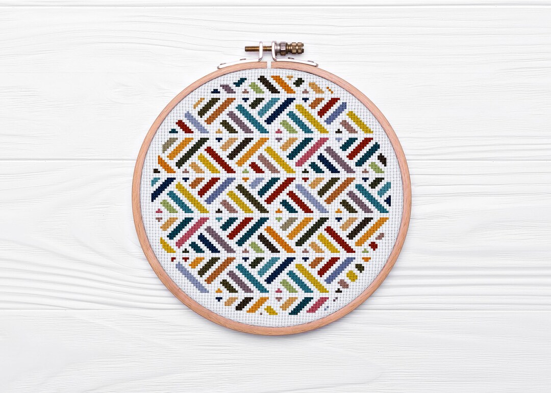 Geometric Triangles - Cross Stitch Pattern Instant Download, Rainbow ...