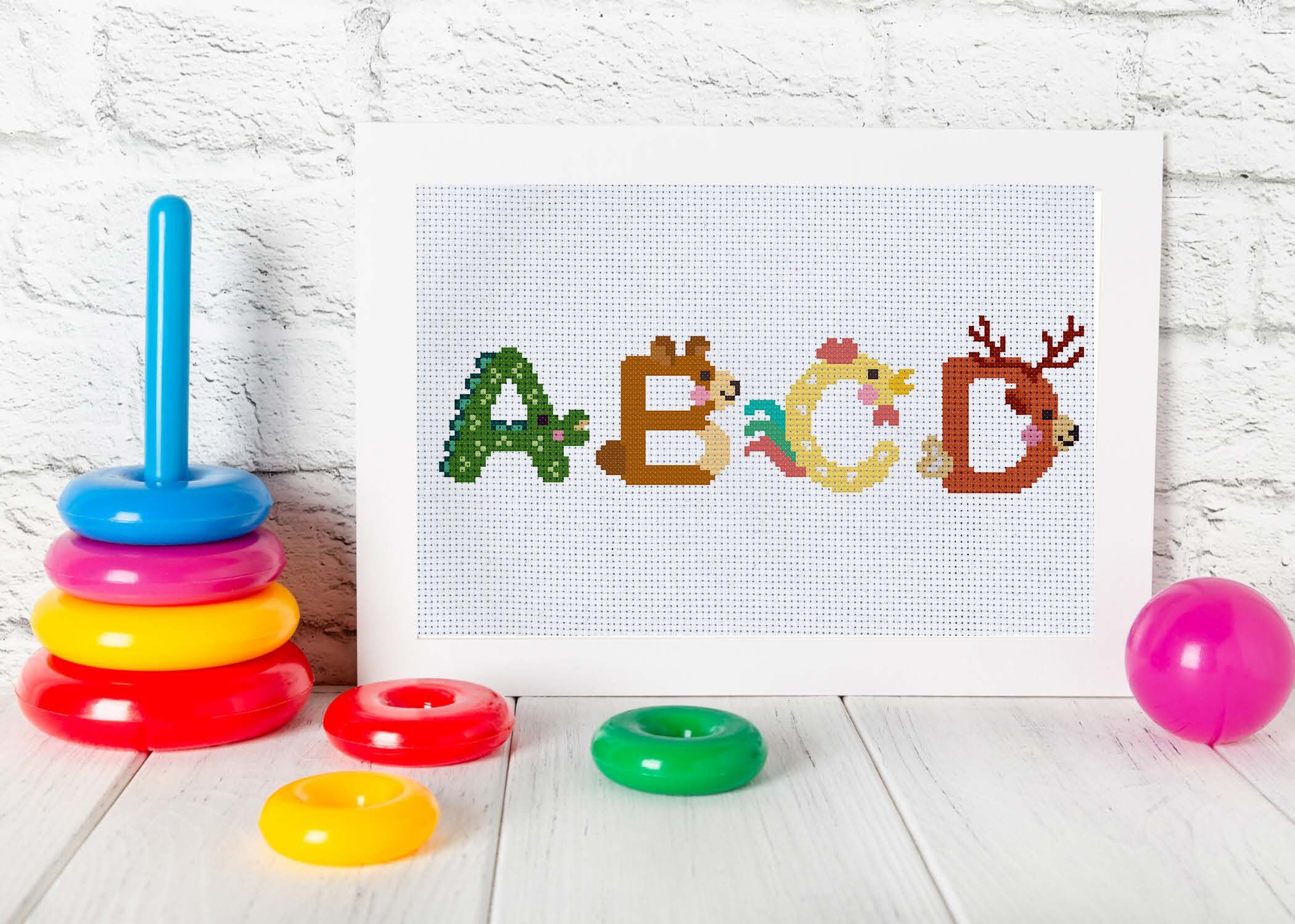 MINI Animal Alphabet Collection Cross Stitch Pattern Instant Download ...