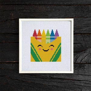 Happy Little Crayons - Cross Stitch Pattern Instant Download, DIY ...