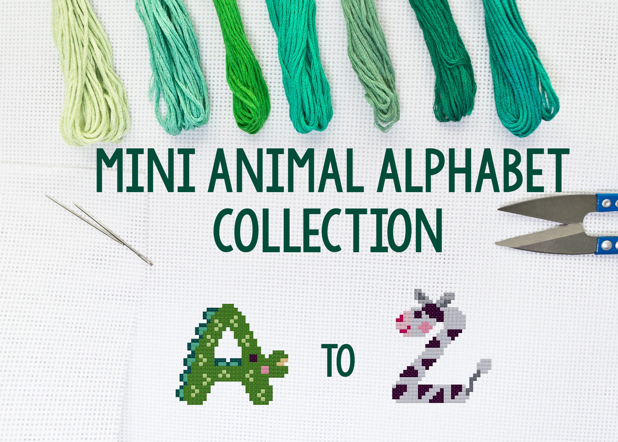 MINI Animal Alphabet Collection Cross Stitch Pattern Instant Download ...
