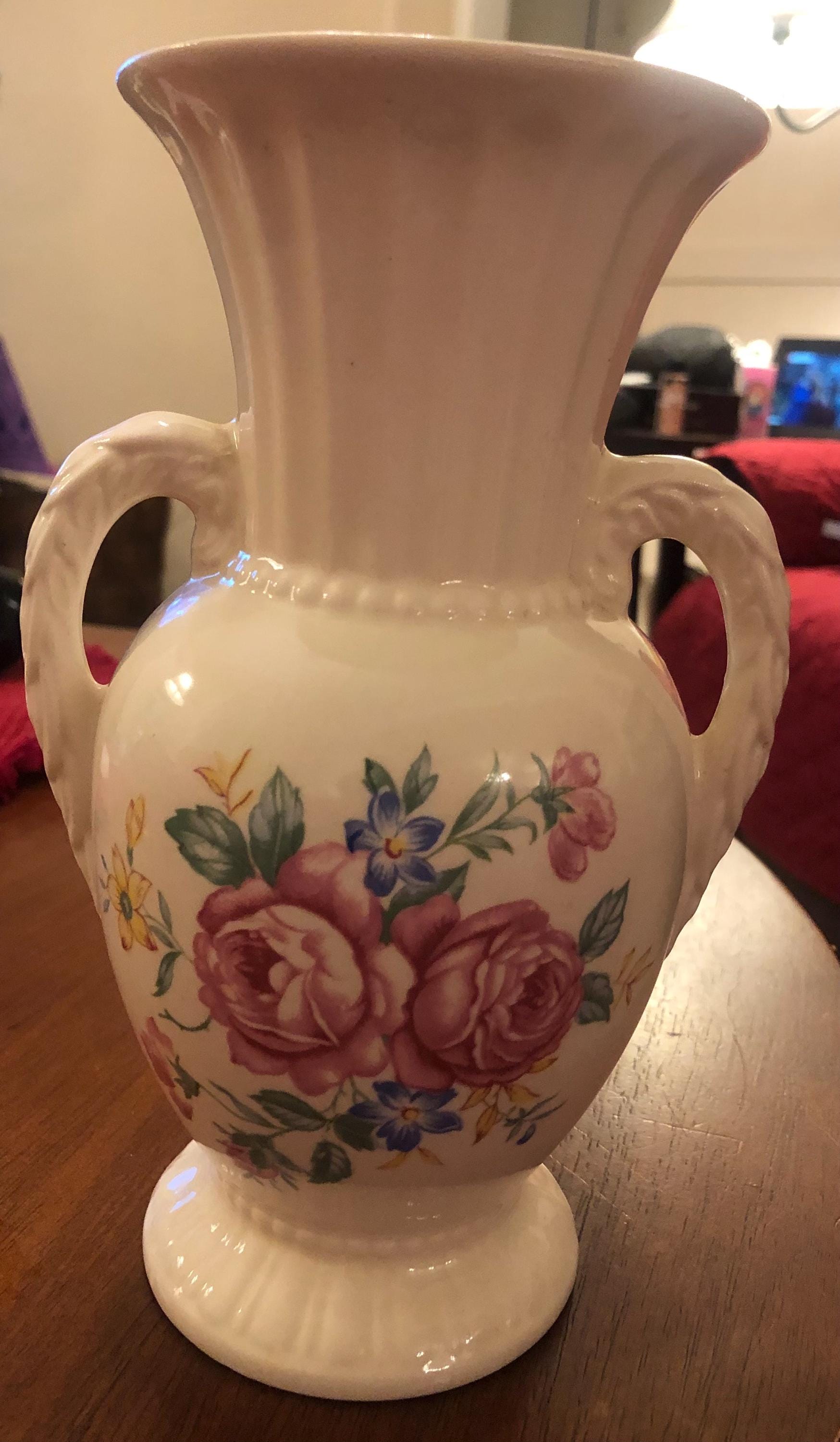 Vintage Royal Copley Double Handled Vase - Etsy