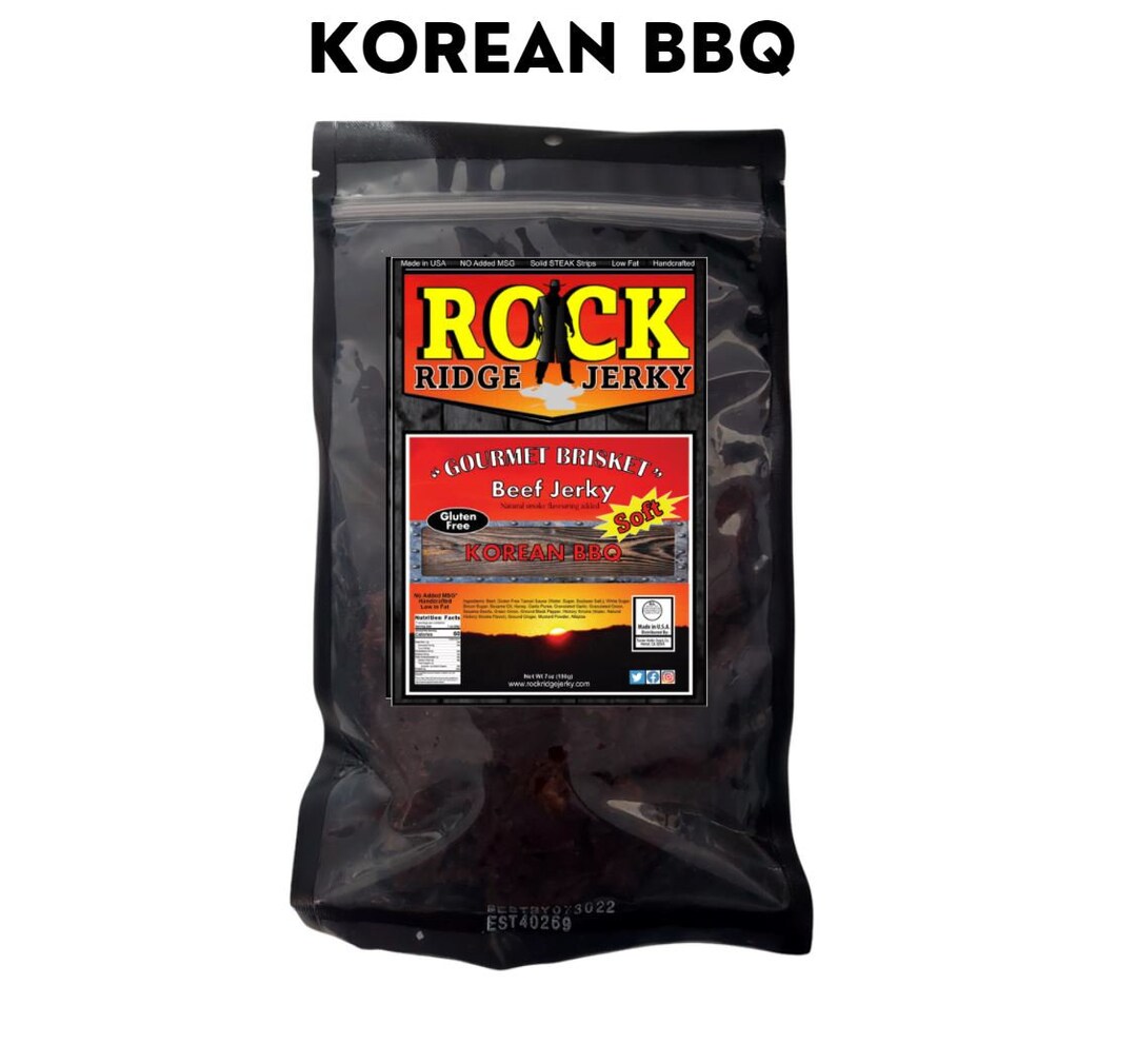 KOREAN BBQ Brisket Beef Jerky, Premium Gourmet Beef Jerky BIG 7oz. Bag - Etsy