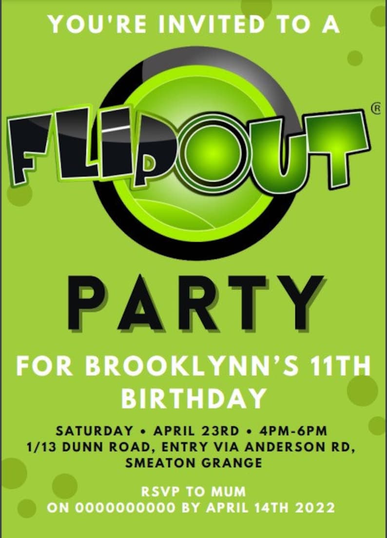 Flipout Digital Invitation Personalised - Etsy Australia