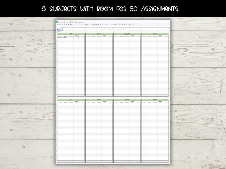 Editable Homeschool Gradebook and Attendance Tracker for Google Sheets ...