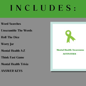 Printable Mental Health Awareness Activities Kit: Counseling Tools ...