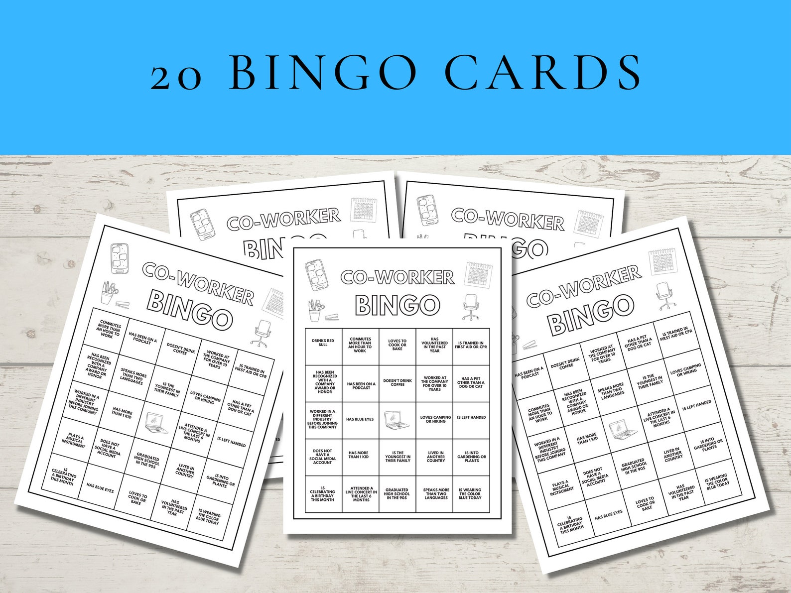 Printable Employee Bingo Game | Workplace Icebreaker | Team Building ...