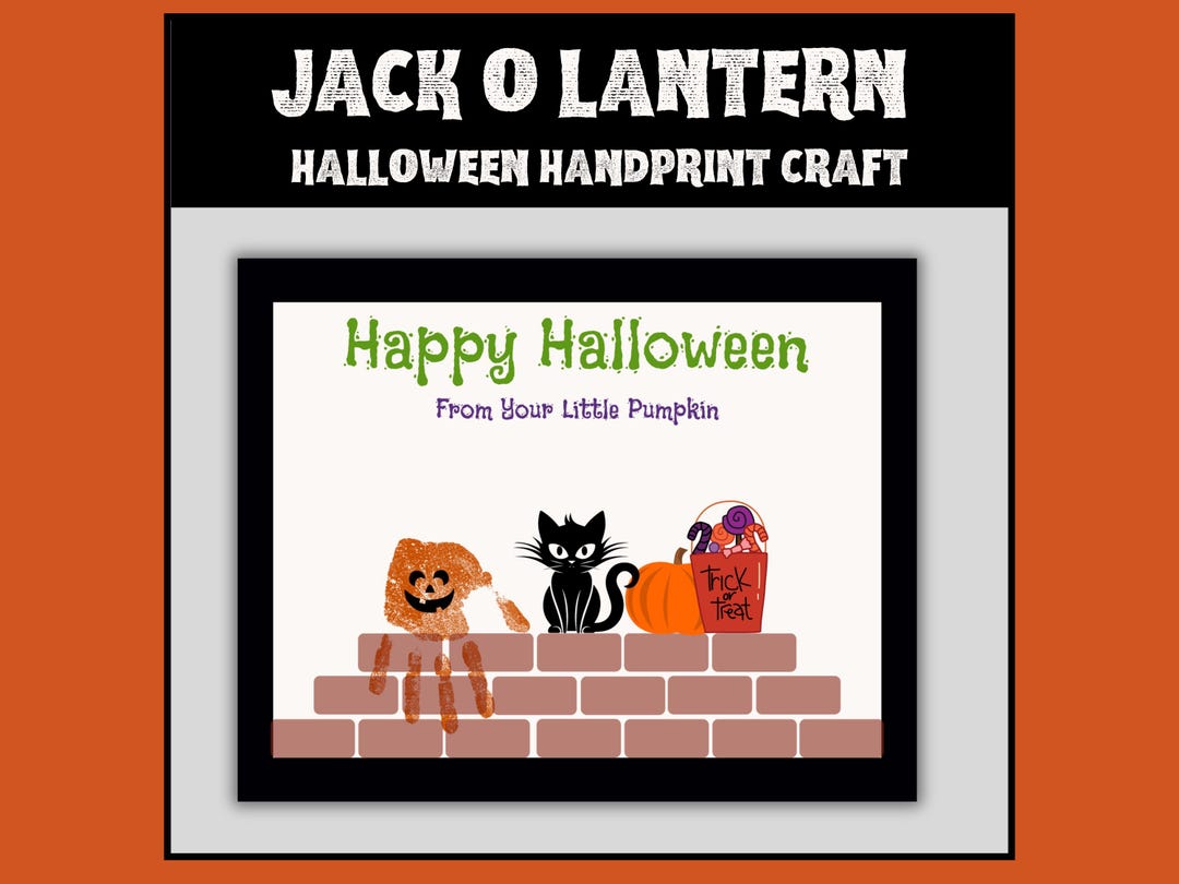 Jack O Lantern Halloween Handprint Craft | Halloween Handprint Art ...