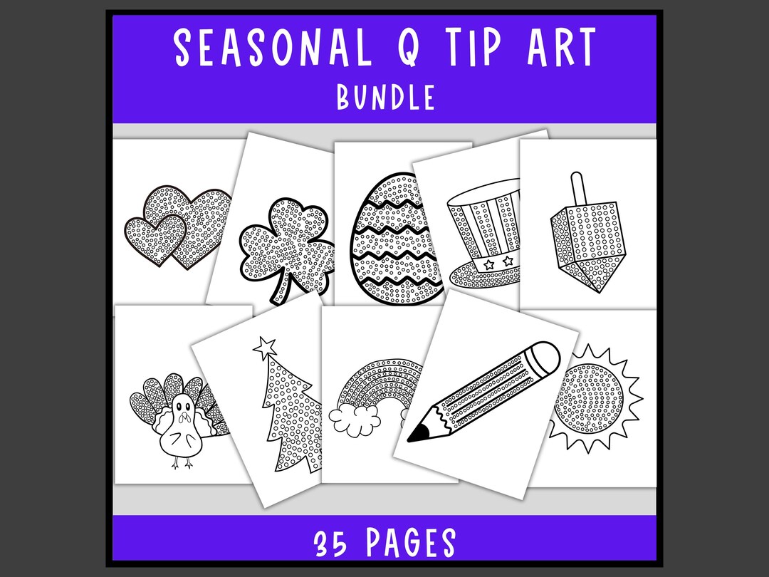 Seasonal Q-tip Art Bundle: Fine Motor Skills Activity (digital Download ...