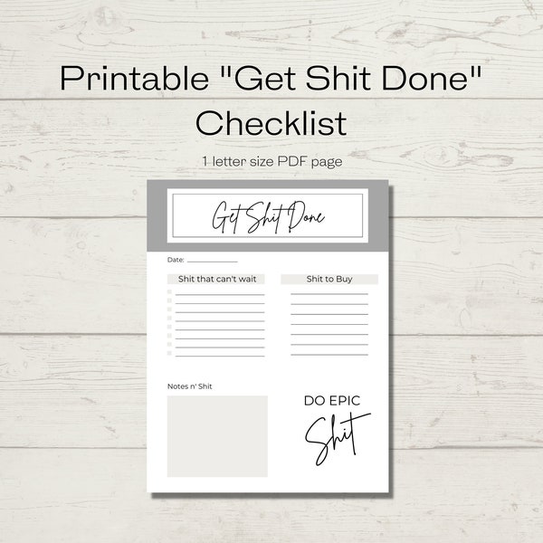 Funny to Do List - Etsy