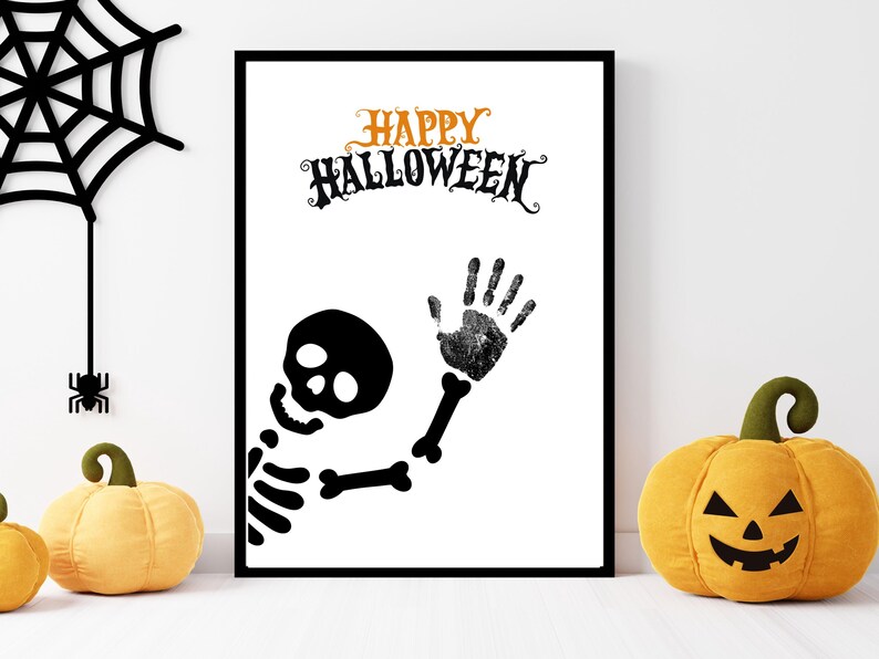 Skeleton Halloween Handprint Craft: Keepsake Art (digital Download) - Etsy