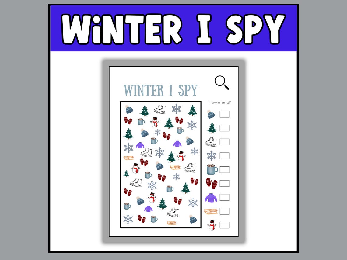 Winter I Spy Game | Winter Seek and Find | Winter Classroom Game ...