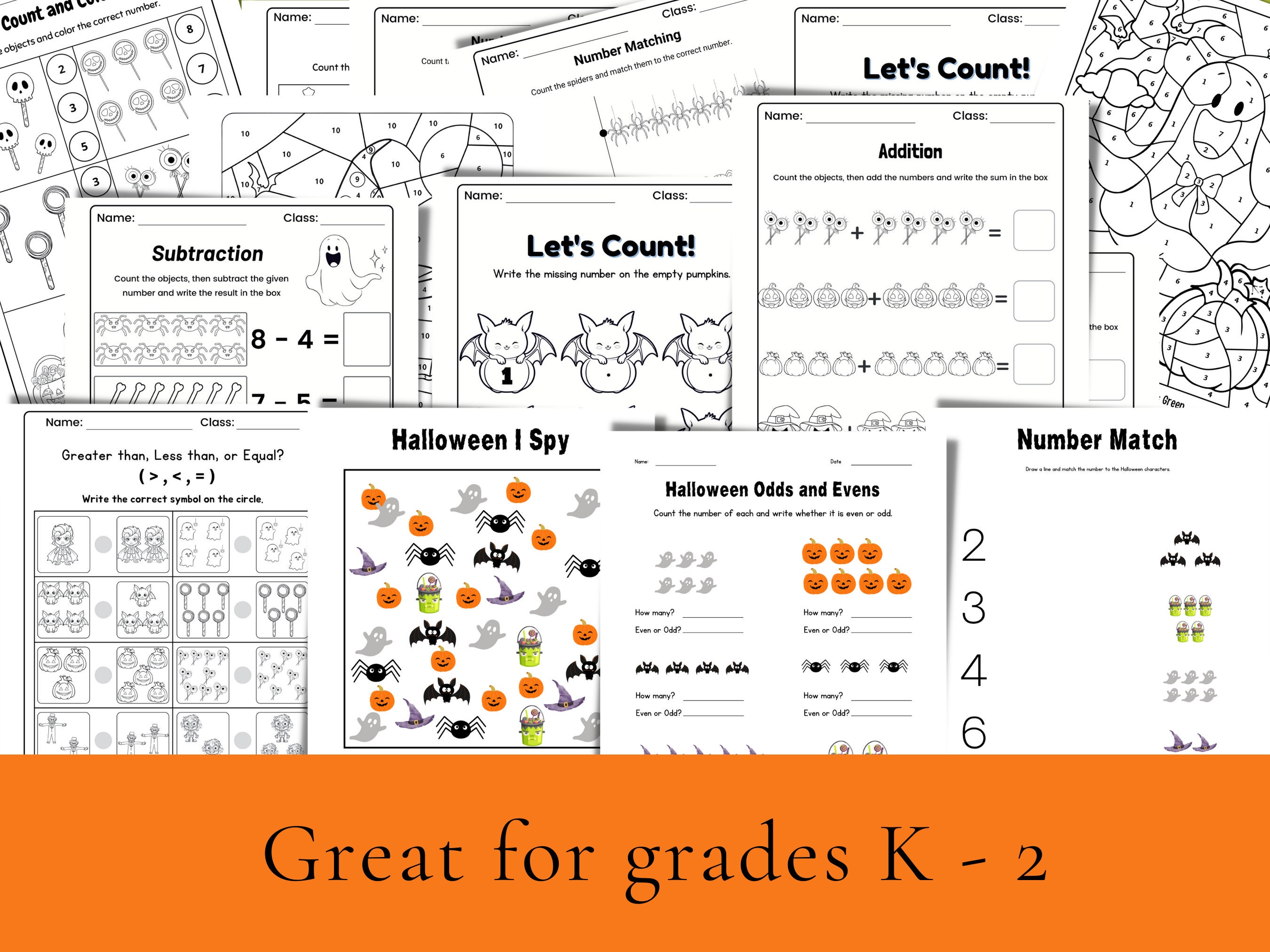 Printable Halloween Math Worksheets Math Sheet Halloween Math Activity ...