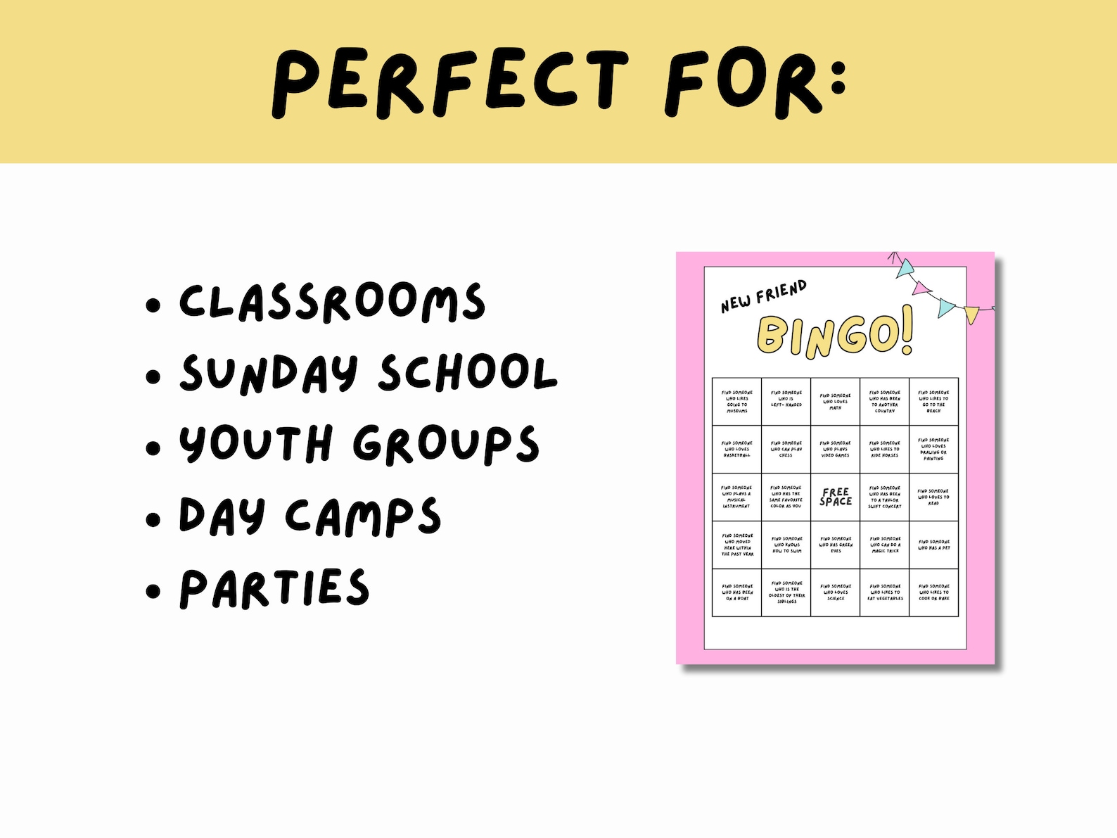 Icebreaker Bingo Game for Kids Classroom Bingo Icebreaker Activity for ...