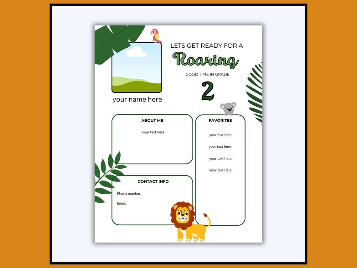 Editable Meet the Teacher Template Back to School Jungle Theme Teacher ...