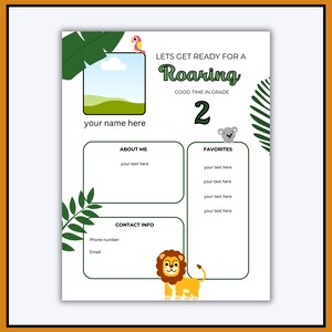Editable Meet the Teacher Template | Back to School | Jungle Theme ...