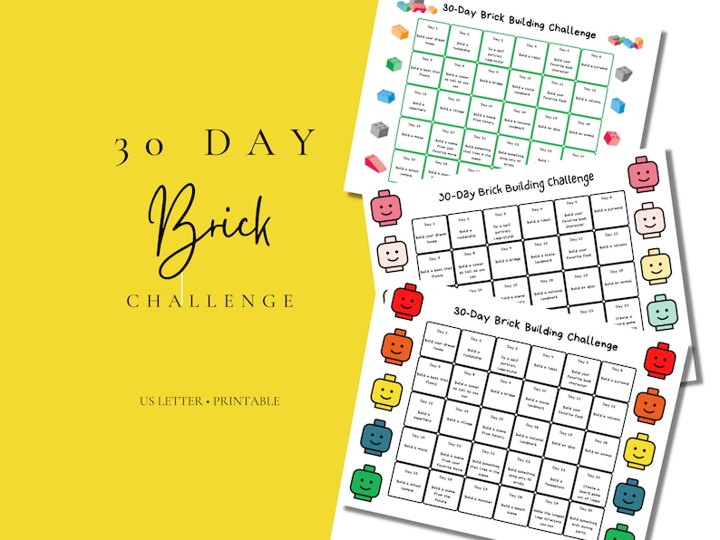 Printable Brick Building Challenge: Kid's STEM Activity (instant ...