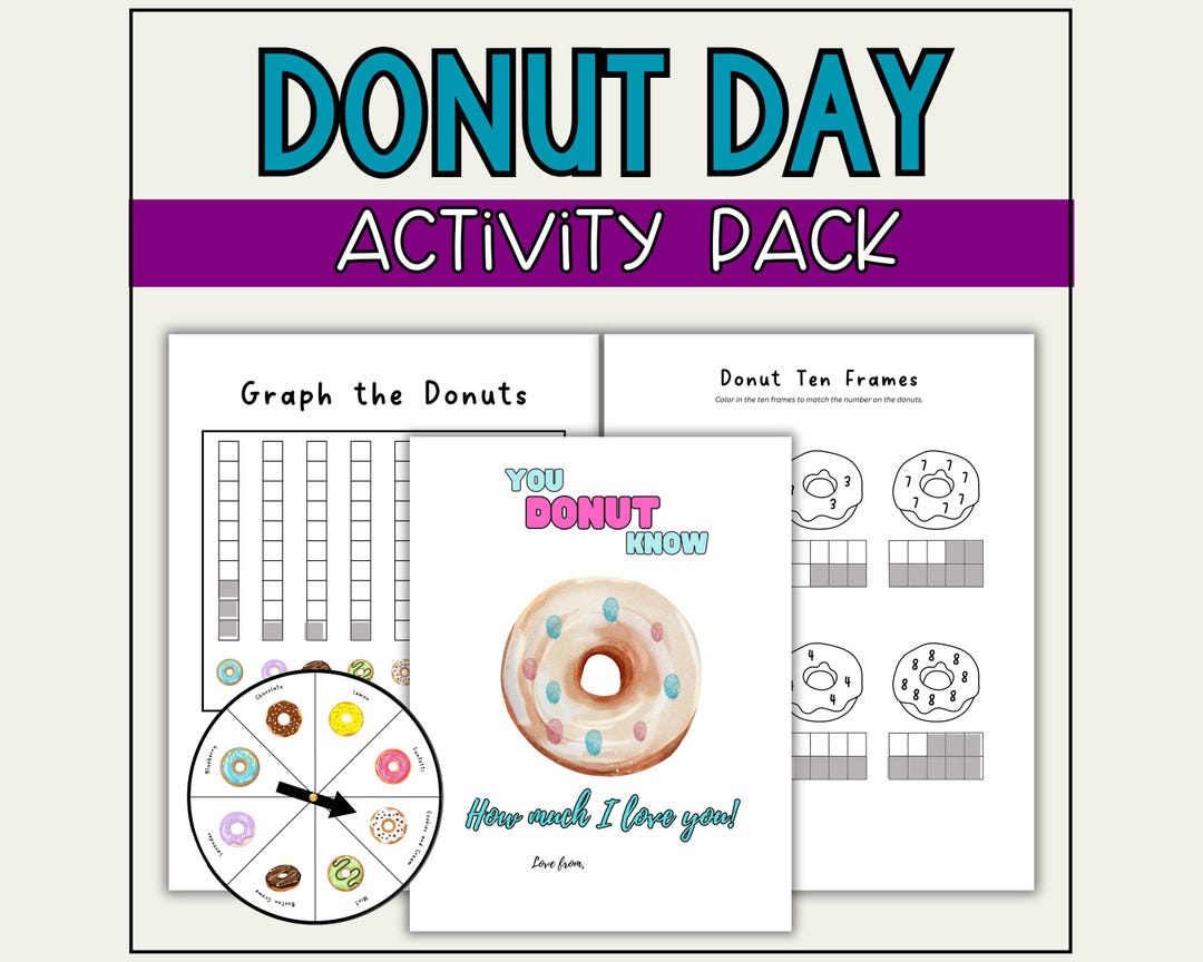 National Donut Day Printable Activities | Donut Craft for Kids | Ten ...