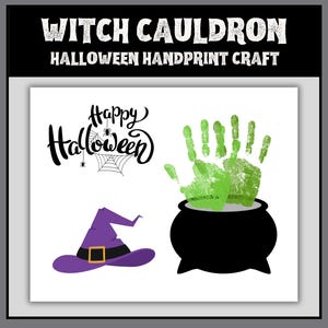 Witch Cauldron Halloween Handprint Craft | Halloween Handprint Art ...