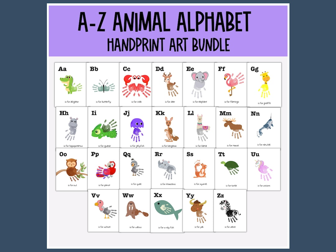 Animals Alphabet Handprint | Alphabet Handprint Craft for Preschool ...