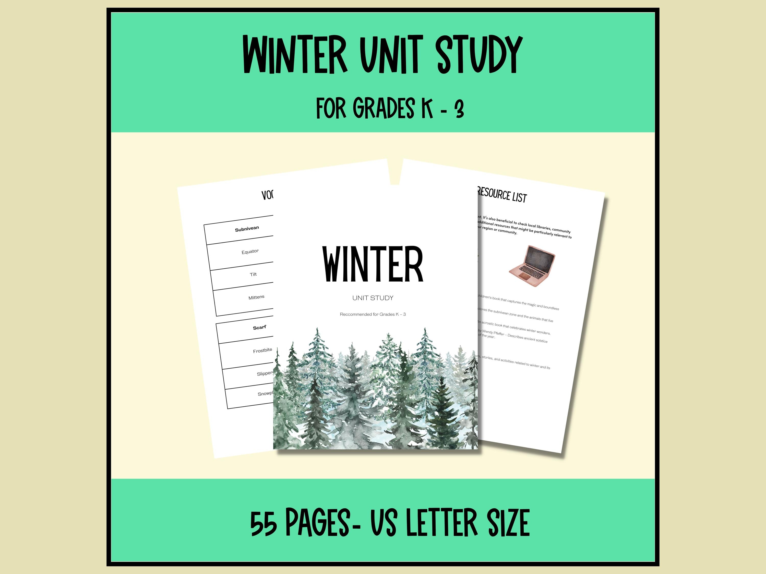 Homeschool Printable Winter Unit Study | Montessori Materials | Winter ...