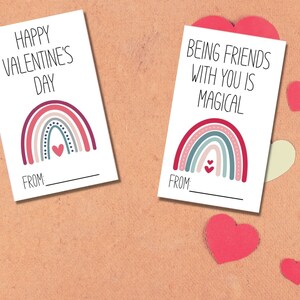 Printable Boho Rainbow Valentine Cards Kids Valentine Cards 3x5 ...