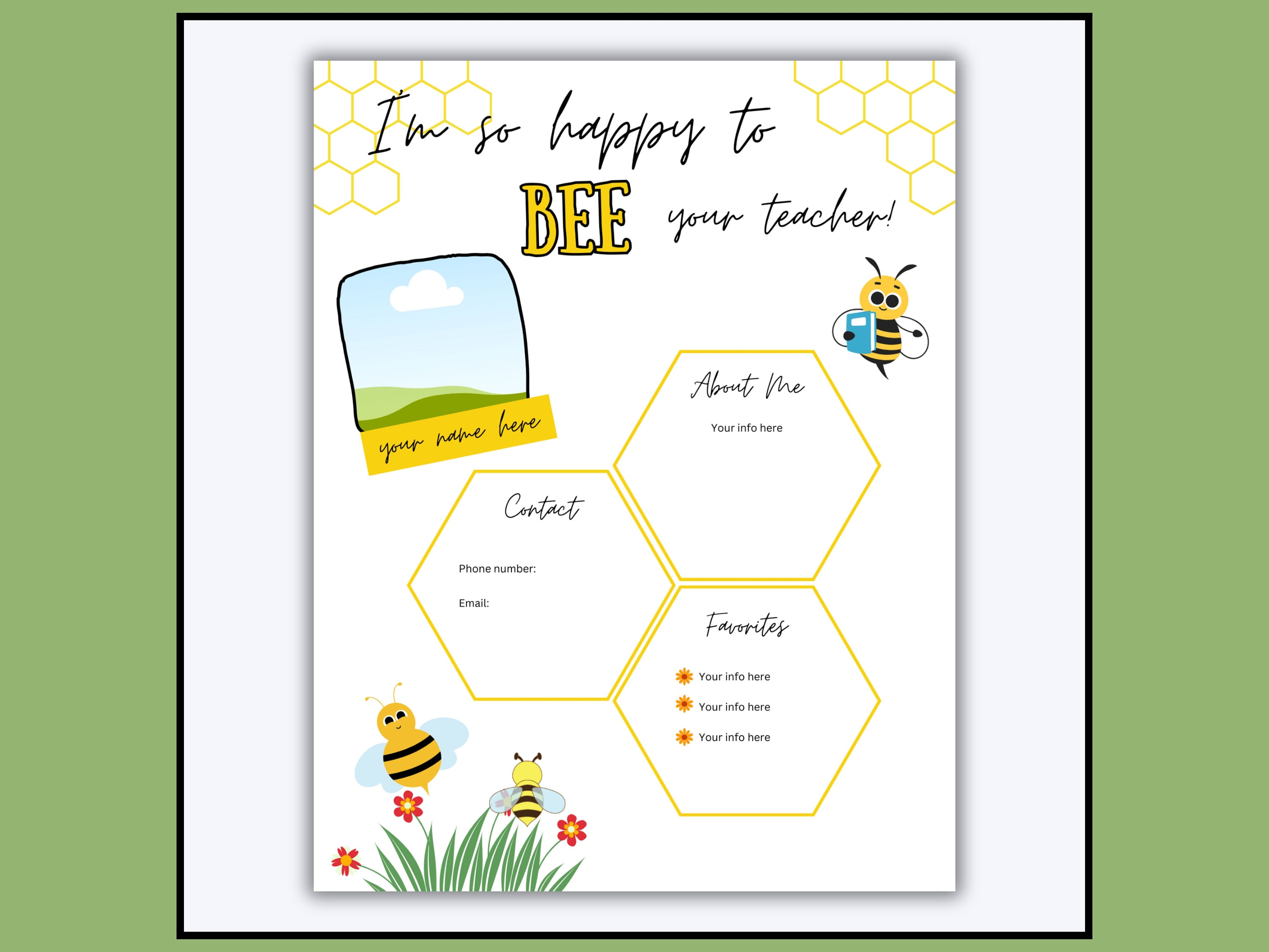 Editable Meet the Teacher Template | Bee Theme | Be Your Teacher ...