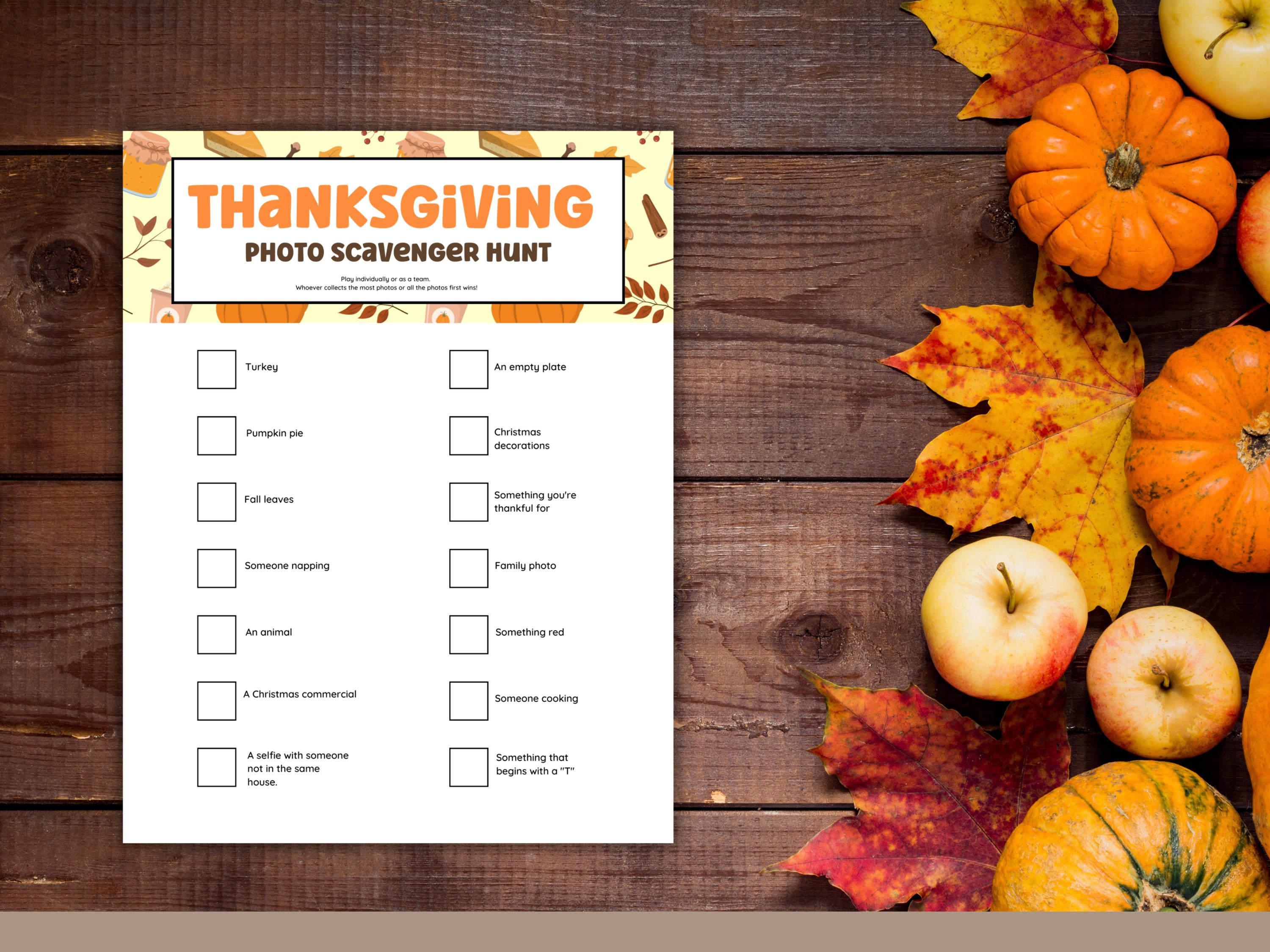Printable Thanksgiving Game Bundle: Charades, Scavenger Hunt (PDF) - Etsy