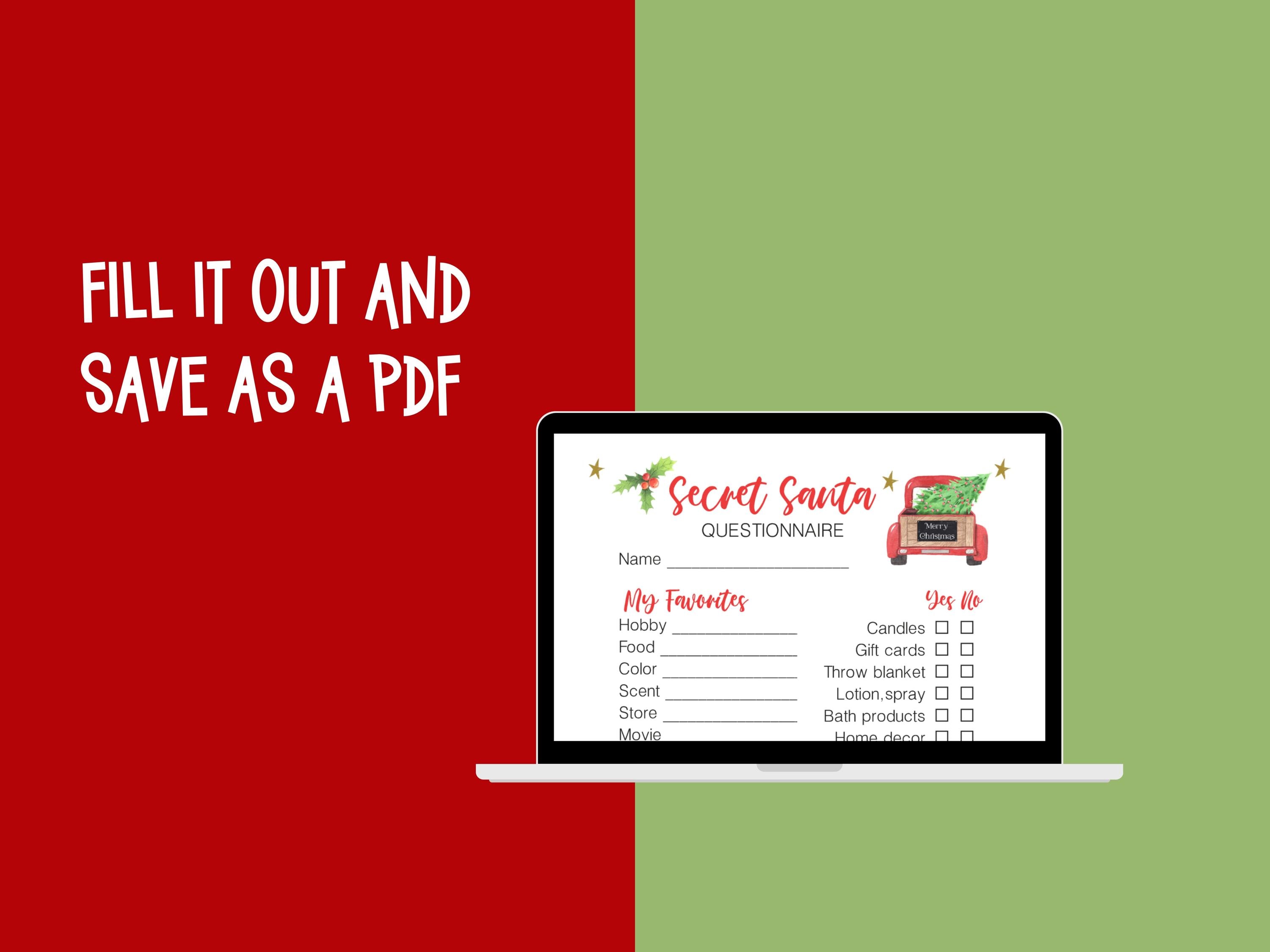 Formulario De Cuestionario De Amigo Secreto En Formato Pdf Conocer