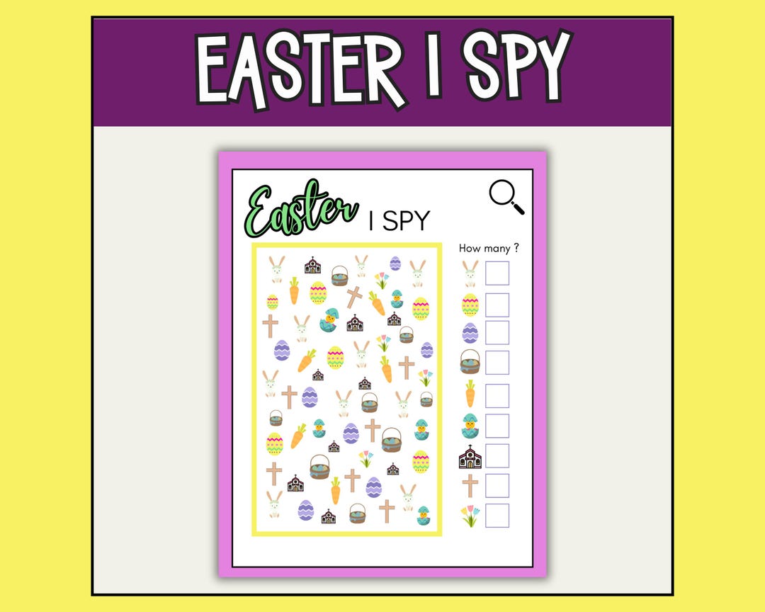 Printable I Spy Easter Game for Kids | Easter Seek and Find | Church ...