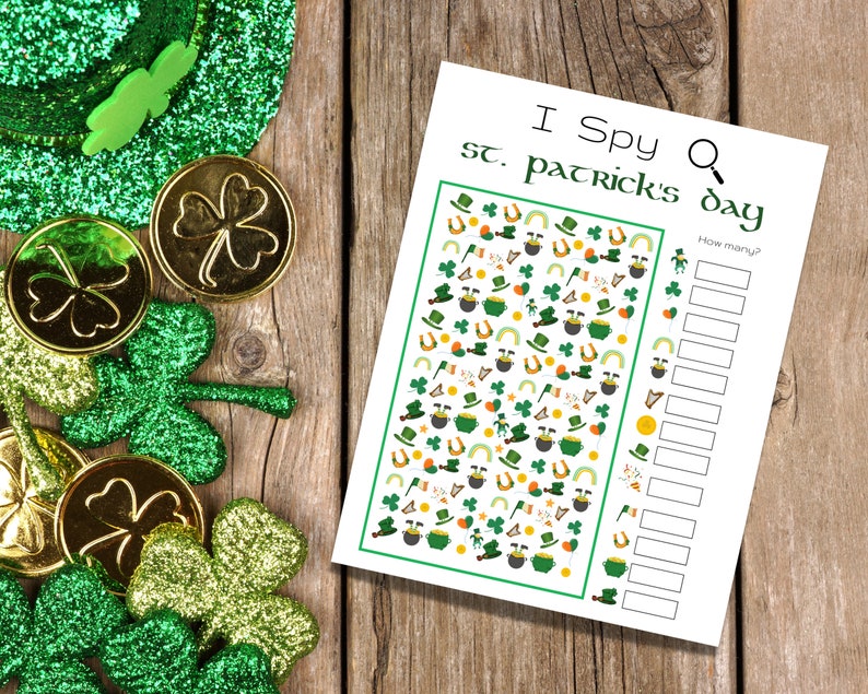 Printable I Spy Game for St. Patrick's Day Kid's St. Patrick's Day ...