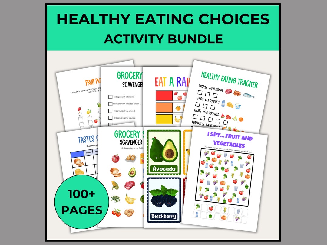 Healthy Eating Activity Bundle: Nutrition Lessons, Food Charts (digital ...
