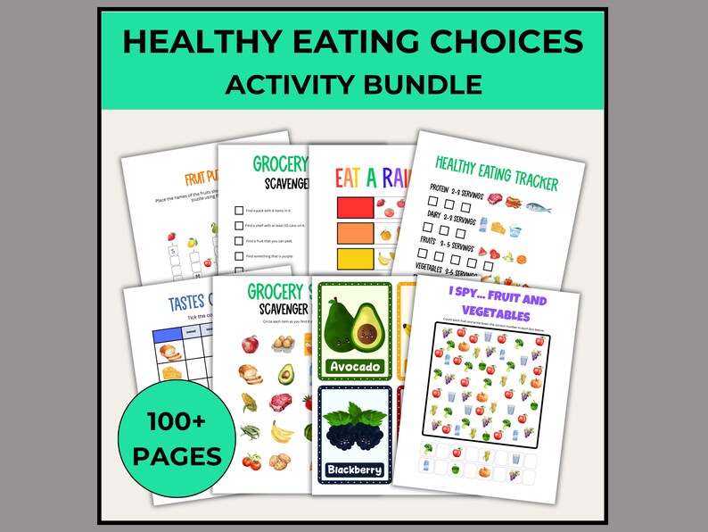Healthy Eating Activity Bundle: Nutrition Games & Worksheets (digital ...