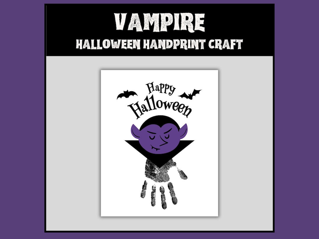 Vampire Halloween Handprint Craft: Keepsake Art (digital Download) - Etsy