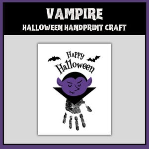 Vampire Halloween Handprint Craft: Keepsake Art (digital Download) - Etsy