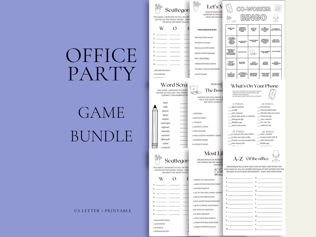 Printable Work Party Games | Ice Breaker Game | Team Building Activity ...