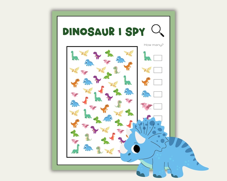 Dinosaur I Spy | Preschool Kindergarten Counting Game | Dinosaur Party ...