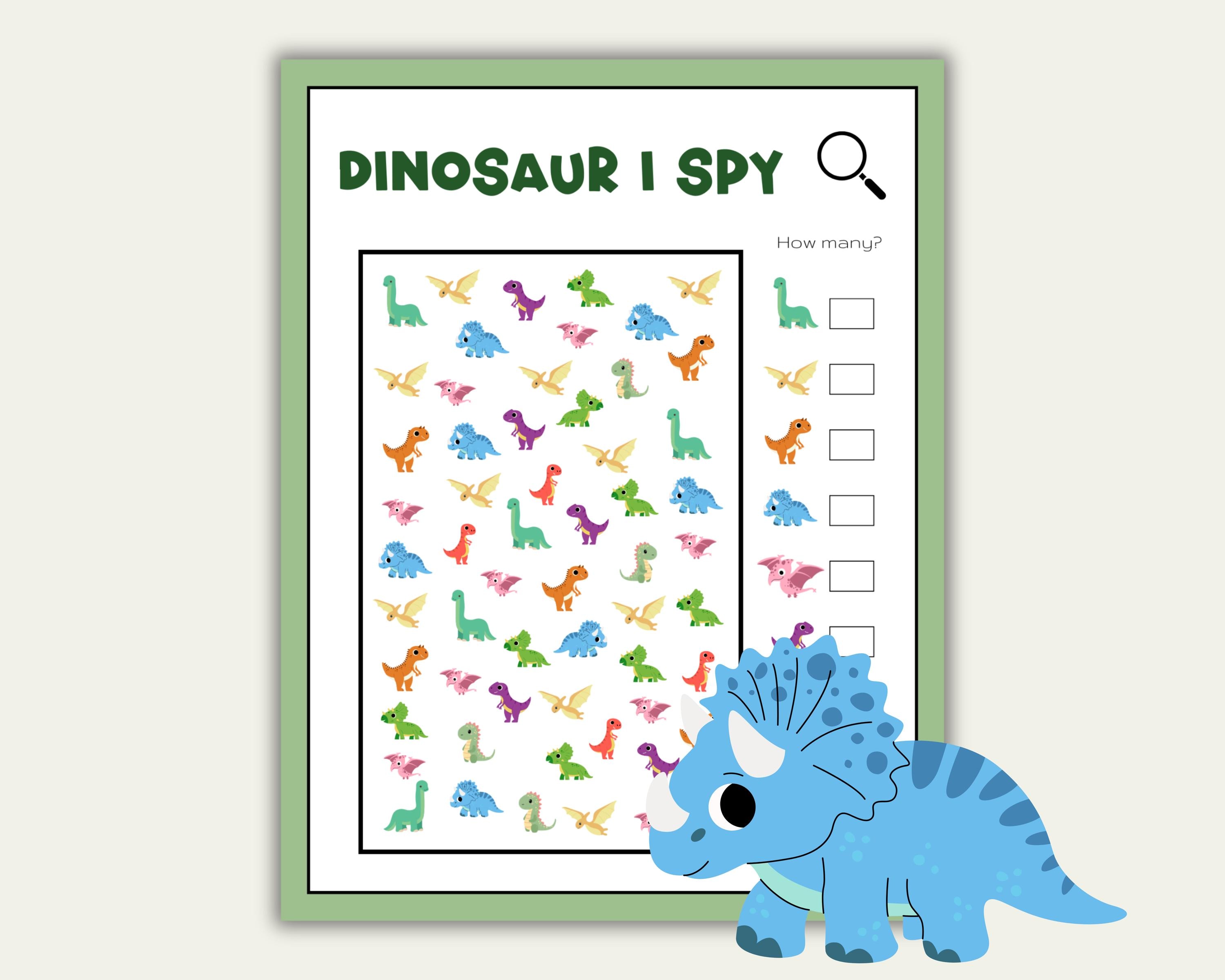 Dinosaur I Spy | Preschool Kindergarten Counting Game | Dinosaur Party ...