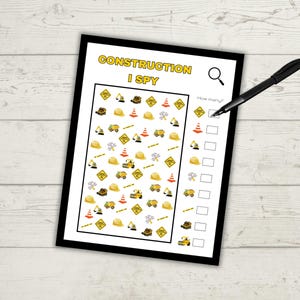 Construction I Spy Game: Printable Math Activity (digital Download) - Etsy