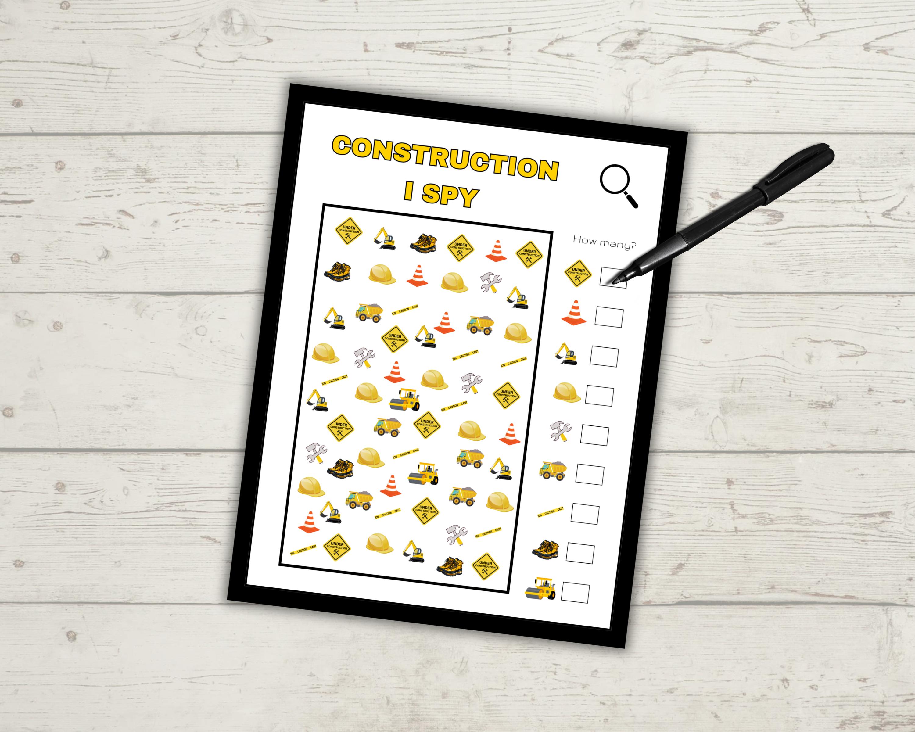 I Spy Construction Game | Construction Party | Dump Truck | Birthday ...