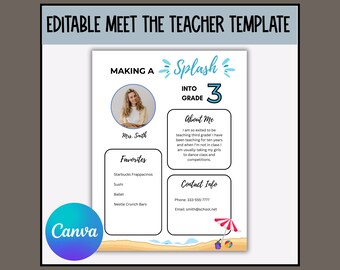 Editable Meet the Teacher Canva Template Back to School Jungle Theme ...