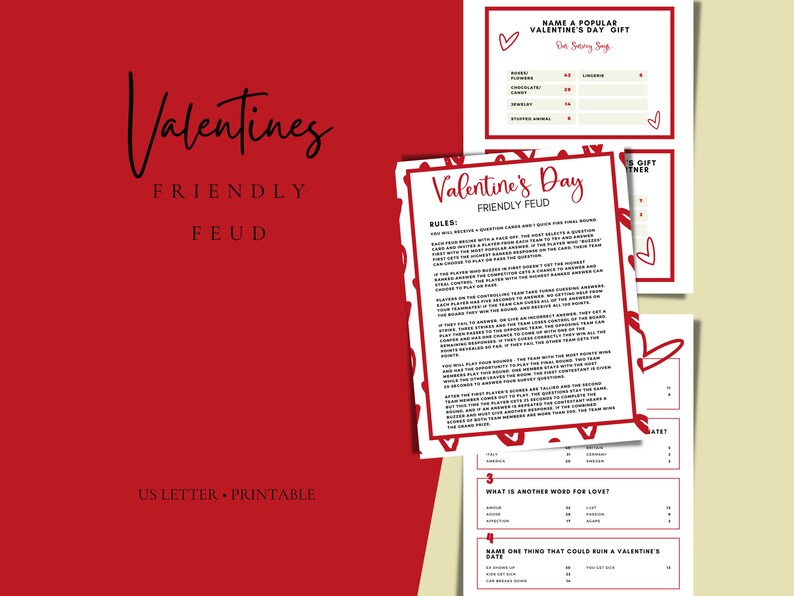 Printable Valentine's Day Friendly Feud Game | Valentine's Family Games ...