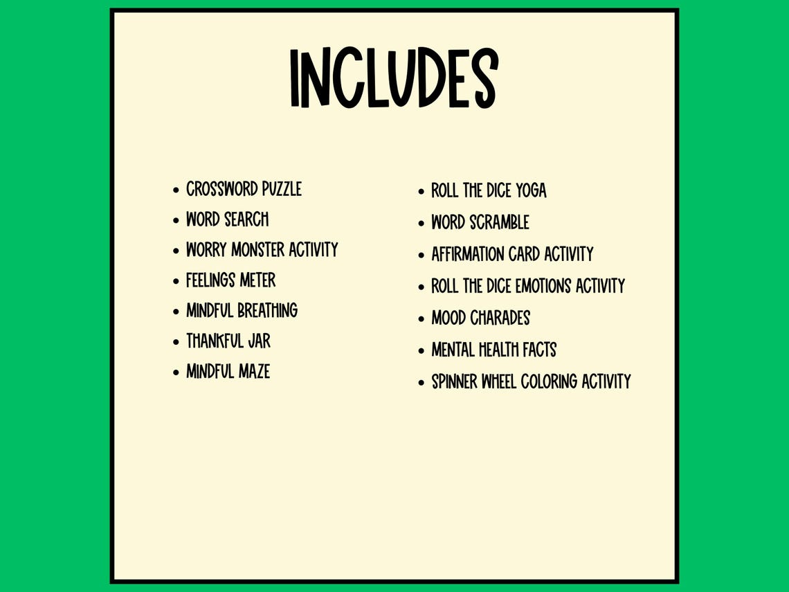 Printable Mental Health Awareness Month Activities Kit for Kids ...