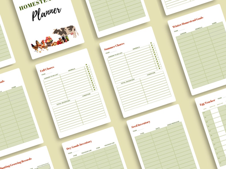 Printable Homesteading Planner: Garden & Farm Management (digital ...
