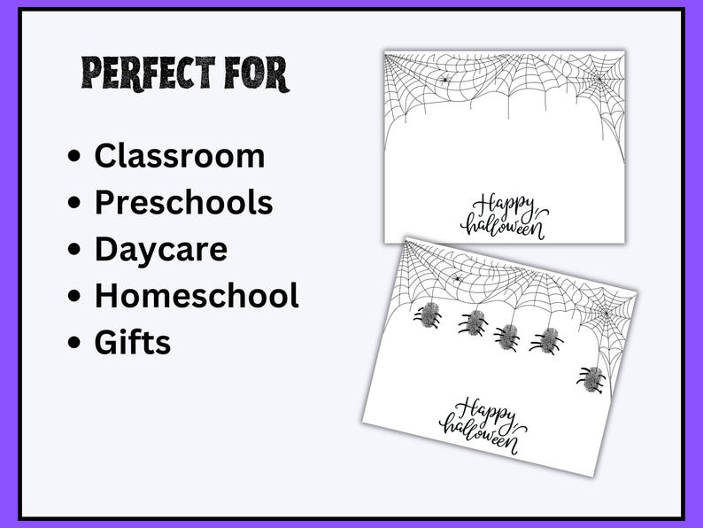 Spider Halloween Fingerprint Craft | Halloween Fingerprint Art | Pre K ...