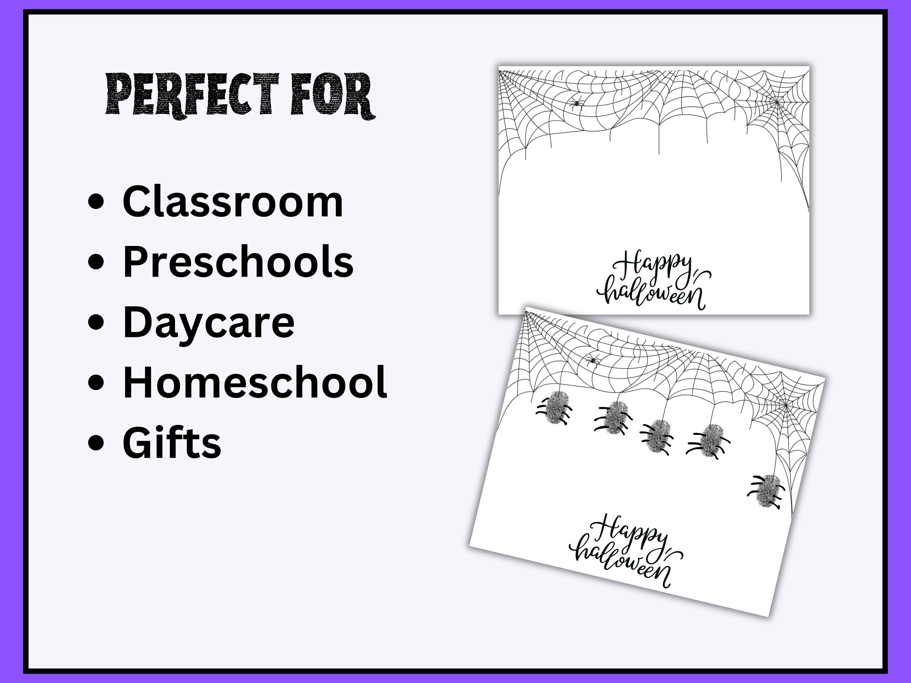 Spider Halloween Fingerprint Craft | Halloween Fingerprint Art | Pre K ...