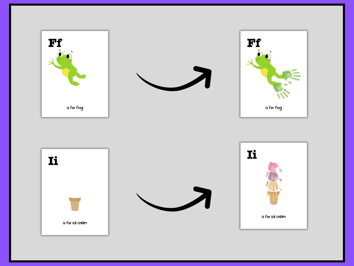 Alphabet Handprint Art Craft Bundle | Handprint Alphabet Book Template ...