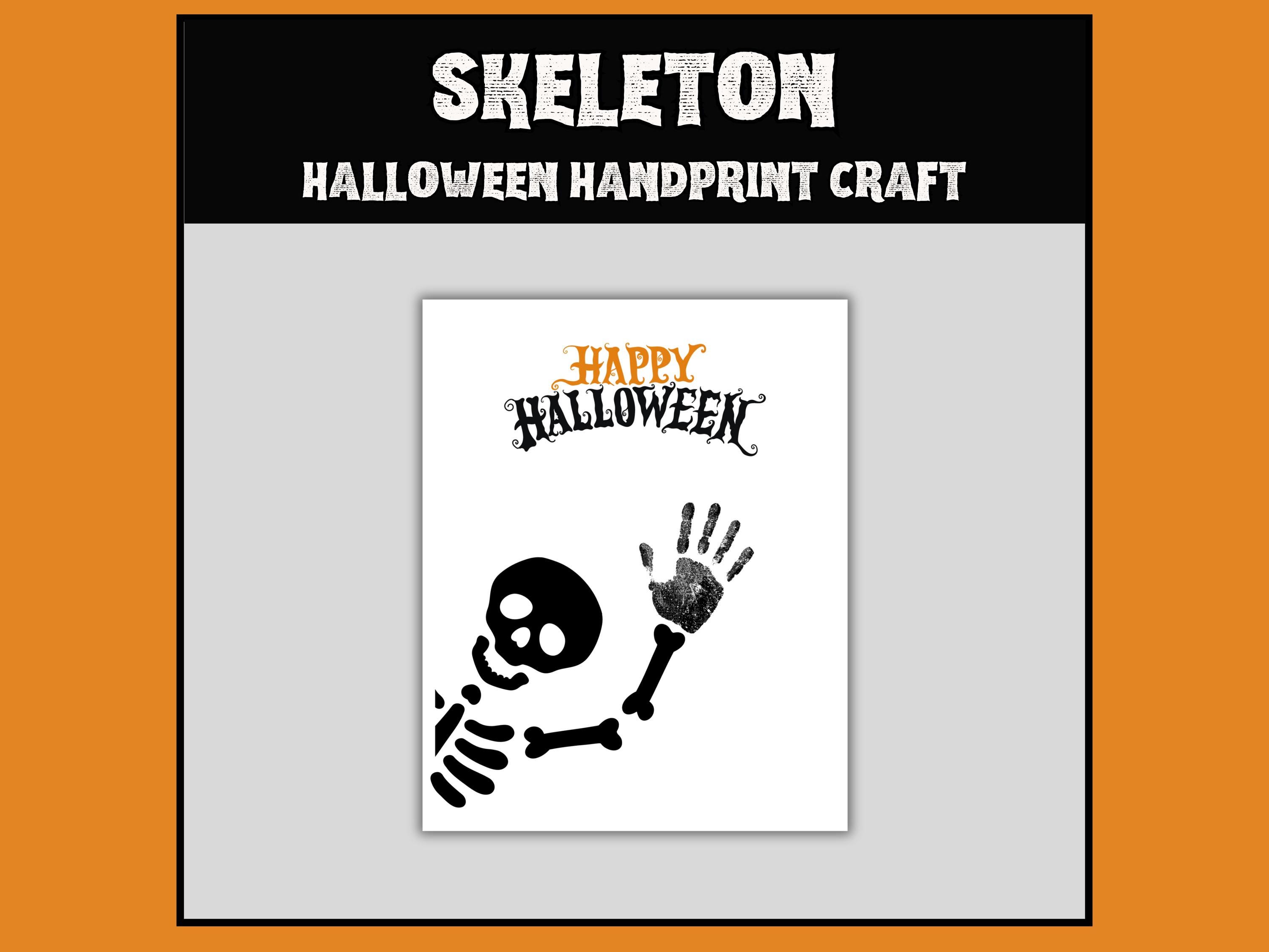Skeleton Halloween Handprint Craft | Halloween Handprint Art | Pre K ...