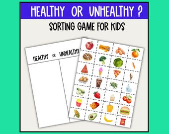 Healthy and Unhealthy Food Sorting Activity Printable - Etsy