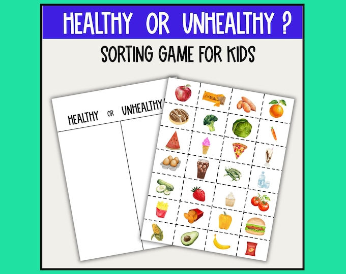 Healthy & Unhealthy Foods Sorting Activity for Preschool Kindergarten ...