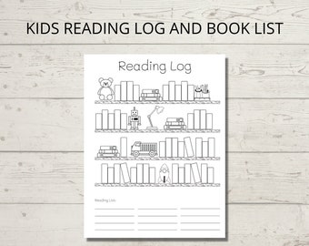 Reading Log Printable Kids - Etsy